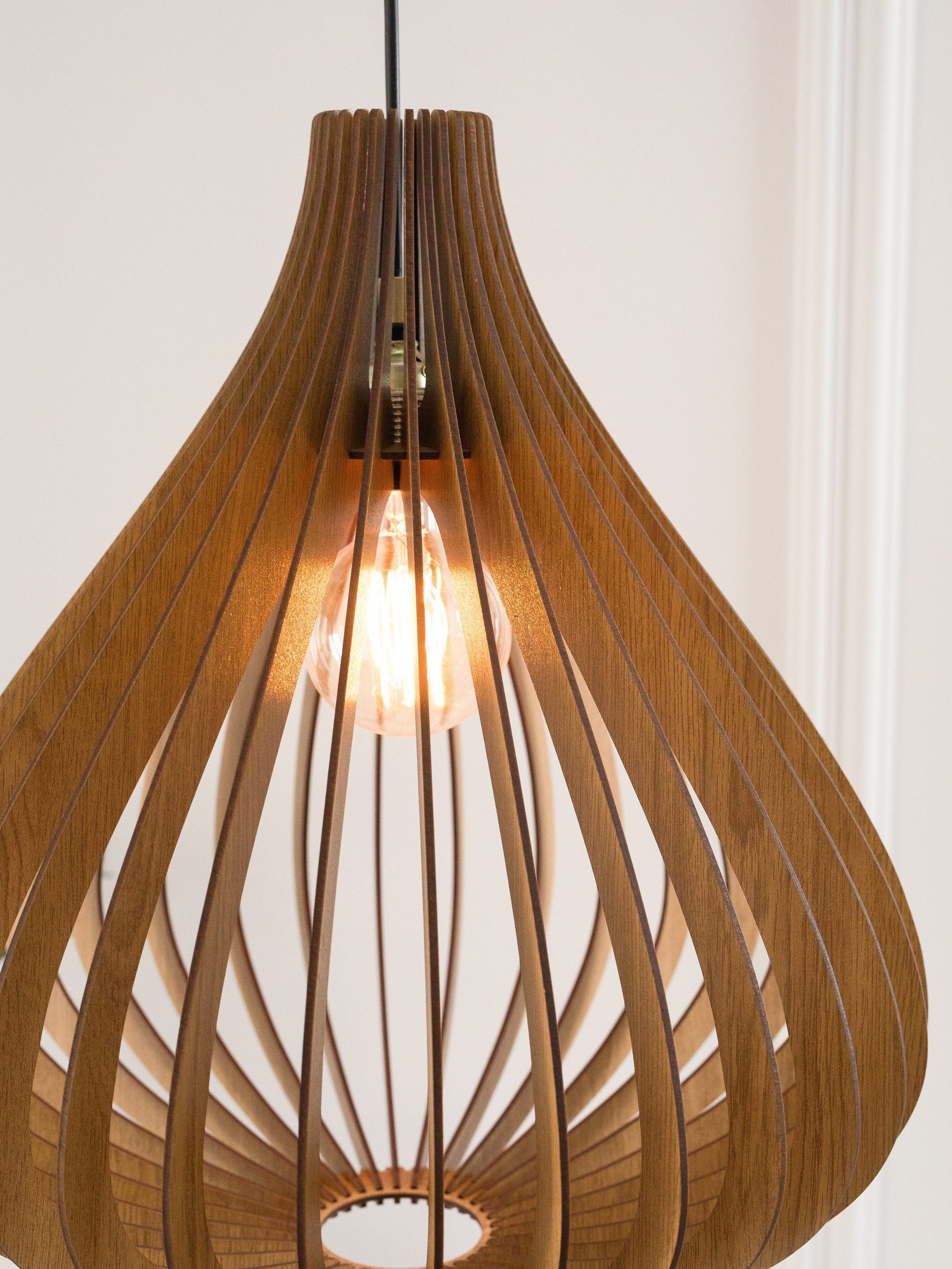 Coral Modern Wood Pendant Light
