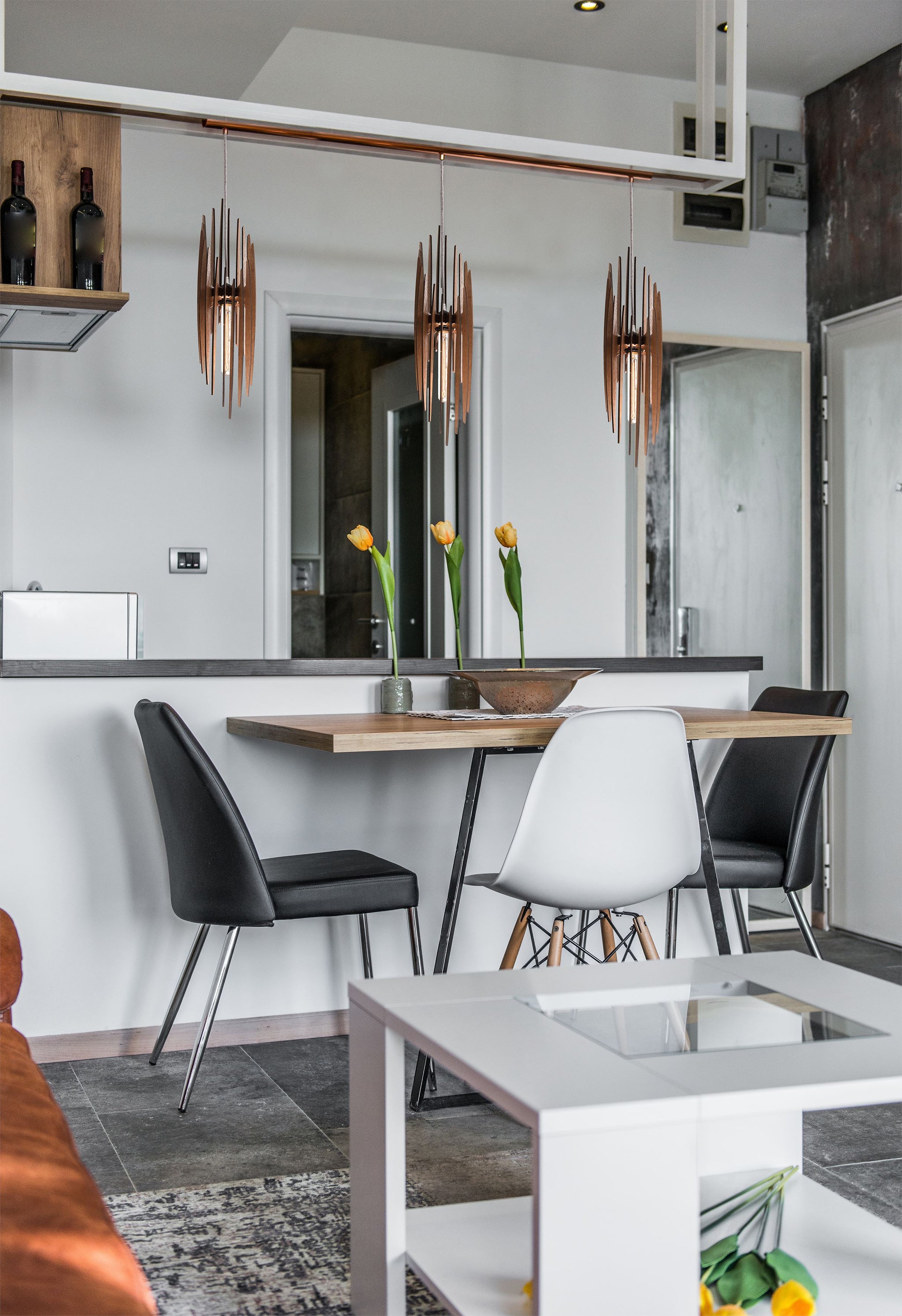 Straight Up Abstract Pendant Light