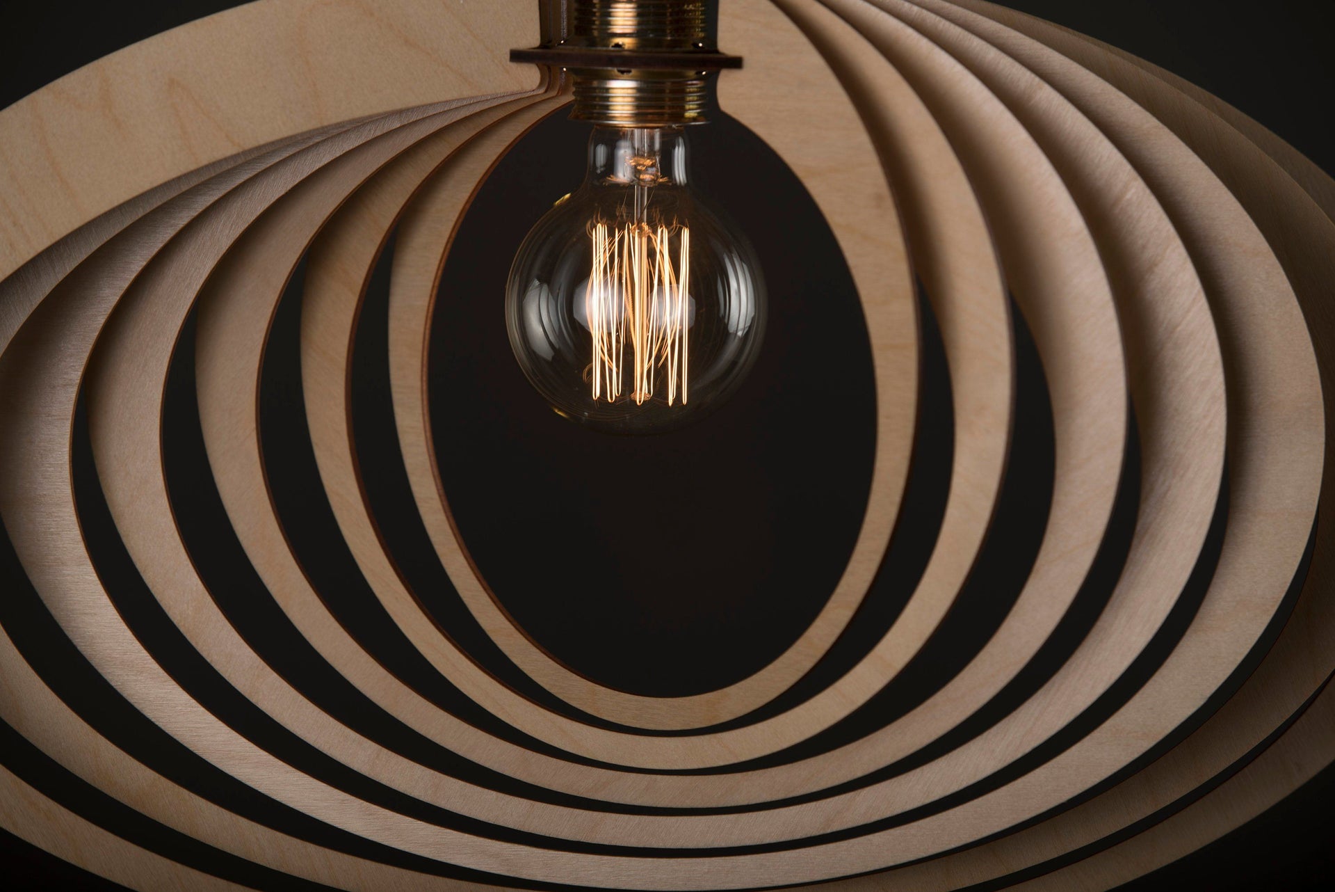 Saturn Ring Modern Wood Pendant Light