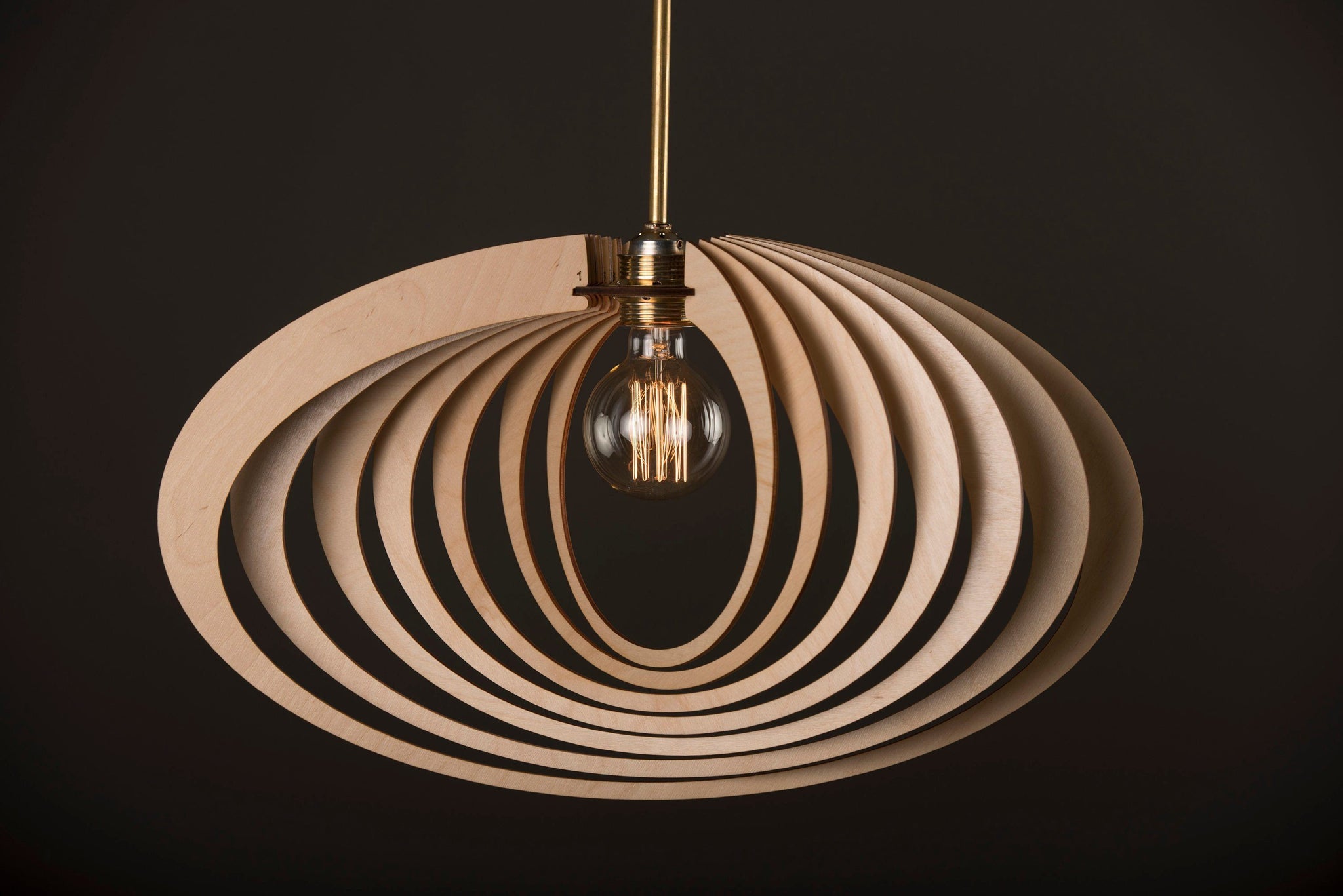 Saturn Ring Modern Wood Pendant Light